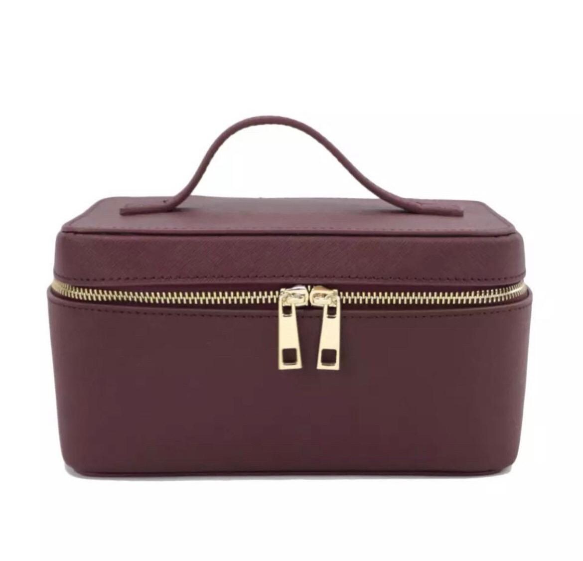 Leather Hot Stamp Monogram Personalised Cosmetic Pouch | Vanity Box ...