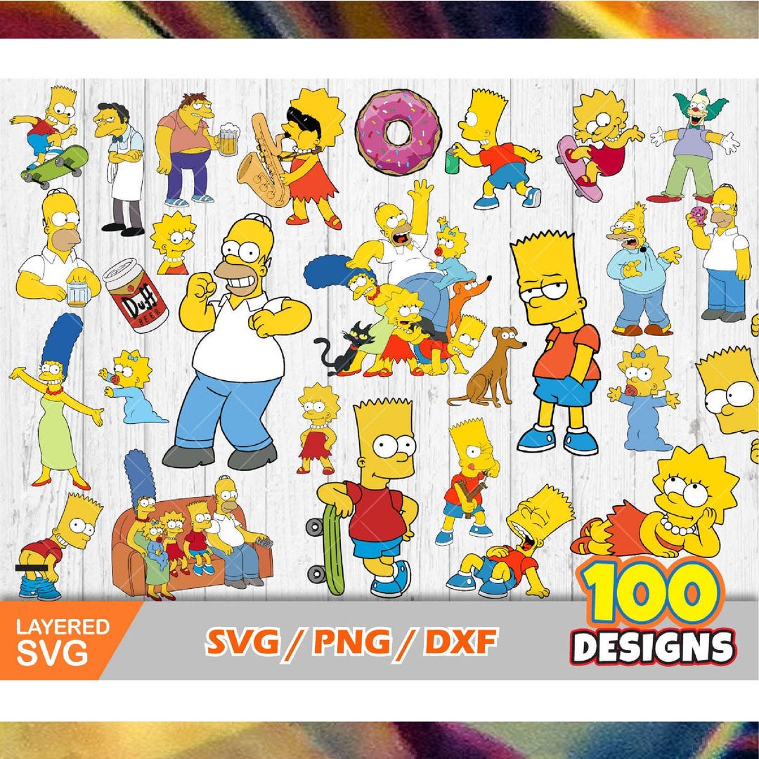 Simpsons Clip Art Bundle, Simpsons Svg Cut Files for Cricut ...