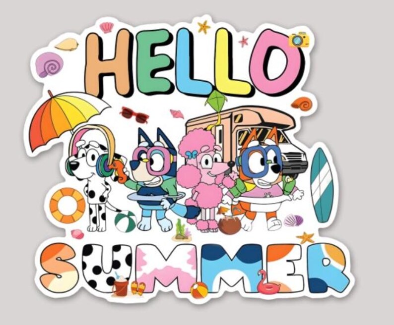 Bluey Summer PNG for Your Custom Designs - Etsy