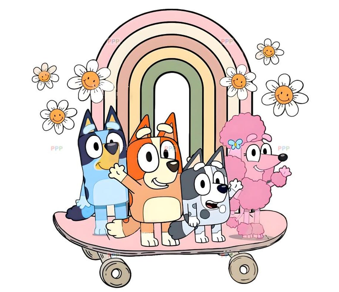 Bluey Skateboard Rainbow PNG for Your Custom Designs - Etsy Canada