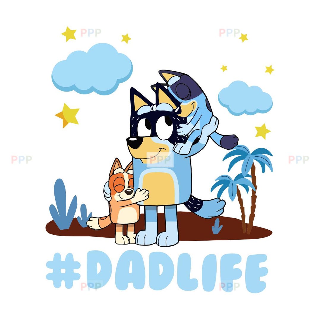 Dad Bluey Dad Hug PNG PDF SVG Eps Dxf for Your Custom Designs - Etsy