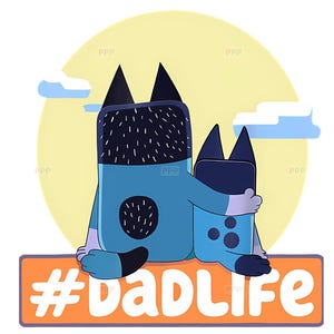 Bluey Dad Sunset PNG PDF SVG Eps Dxf for Your Custom Designs - Etsy