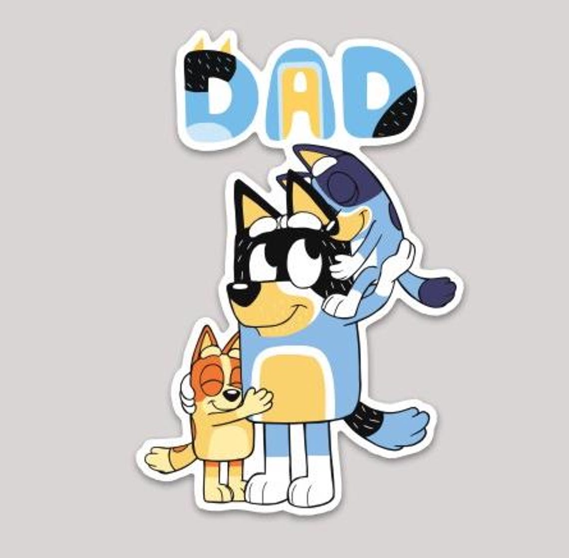 Dad Hug Bluey PNG PDF SVG Eps Dxf for Your Custom Designs - Etsy