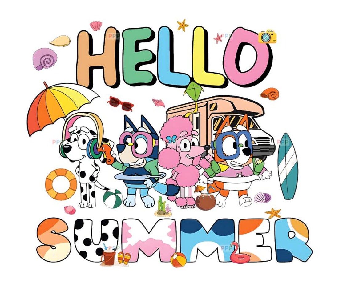 Bluey Summer PNG for Your Custom Designs - Etsy