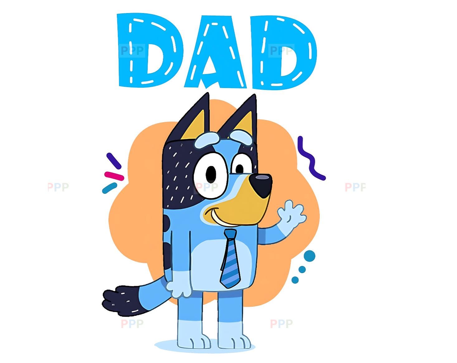 Bluey Dad With Tie PNG for Your Custom Designs - Etsy