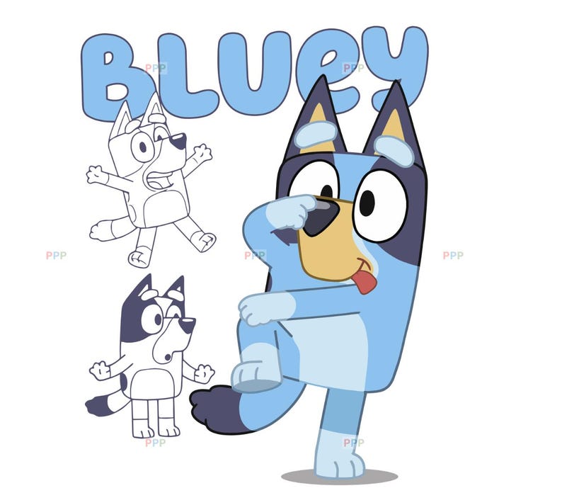 Silly Bluey PNG PDF SVG Eps Dxf for Your Custom Designs - Etsy Australia