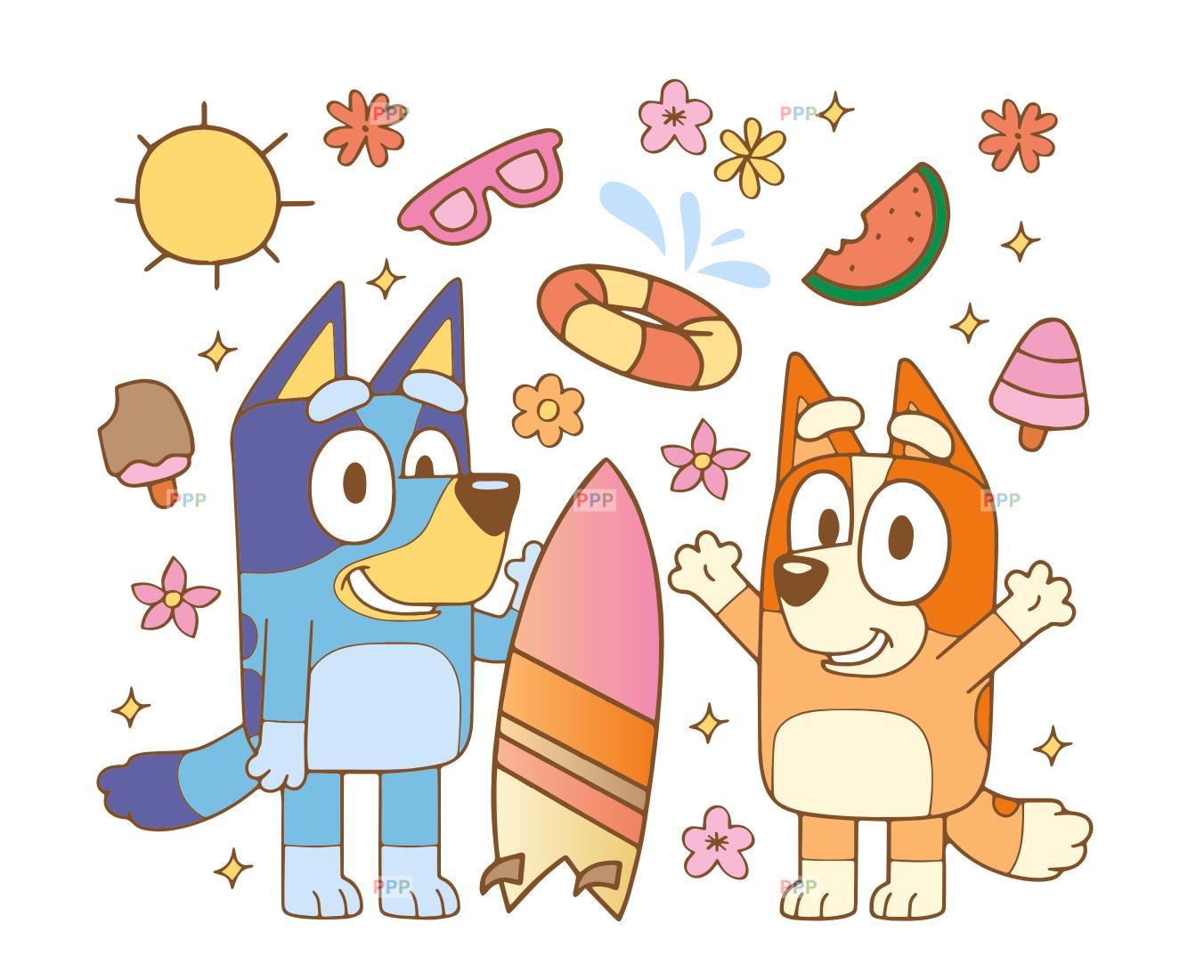 Bluey Summer PNG PDF SVG Eps Dxf for Your Custom Designs - Etsy
