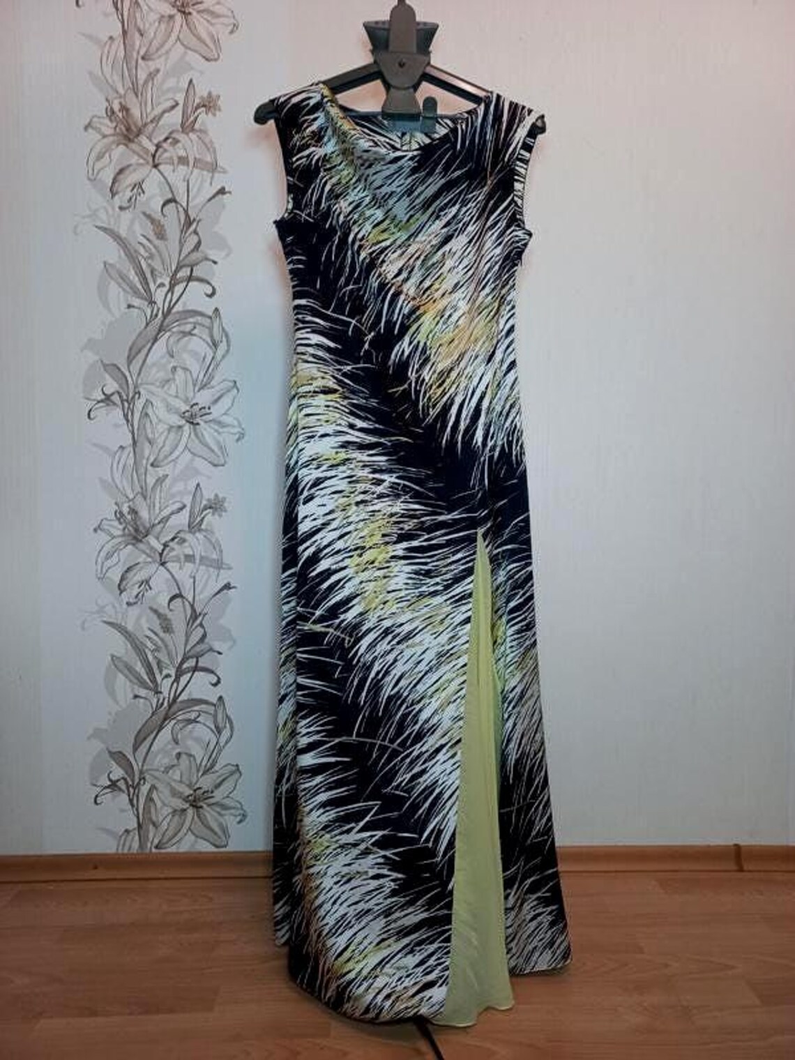 Missoni 100% Silk Maxi Dress With Side Slit Abstract Print Size M - Etsy