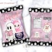 Halloween Pink Ghost Chip Bag || Printable Template || Kids Birthday ...
