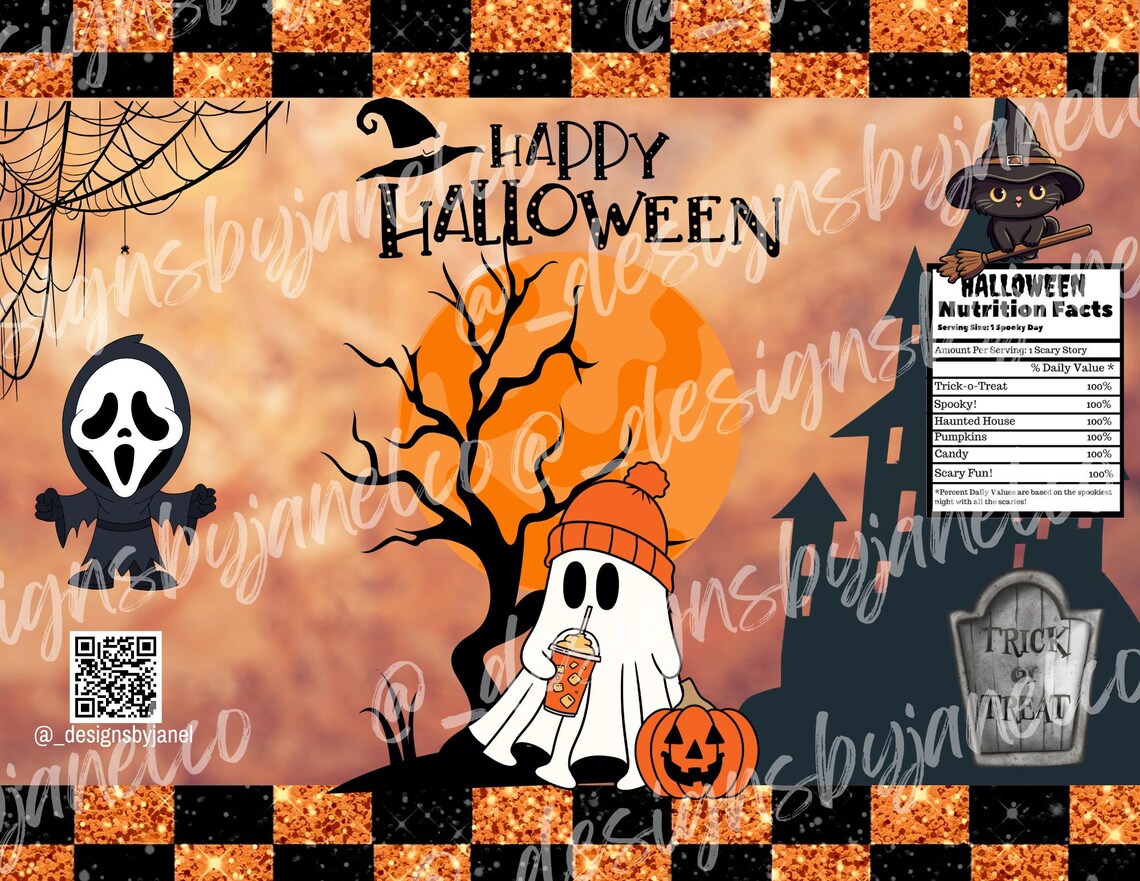 Halloween Ghost Chip Bag || Printable Template || Kids Birthday ...