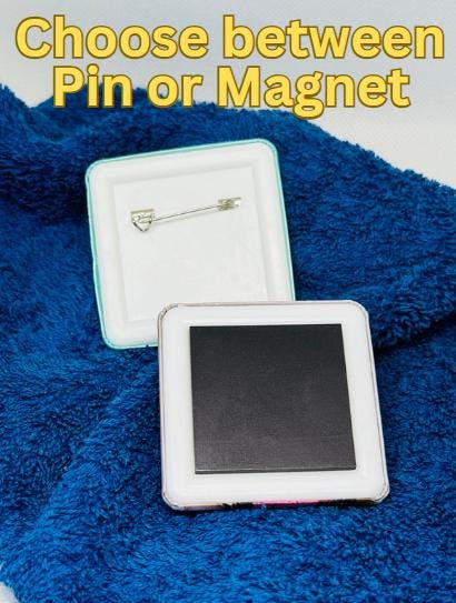 Customized Square Badge Name Tags / Refrigerator Magnets Durable ...