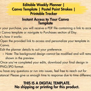 Editable Weekly Planner | Canva Template | Pastel Paint Strokes ...