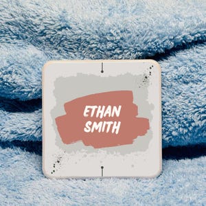 Customized Square Badge Name Tags / Refrigerator Magnets Durable ...