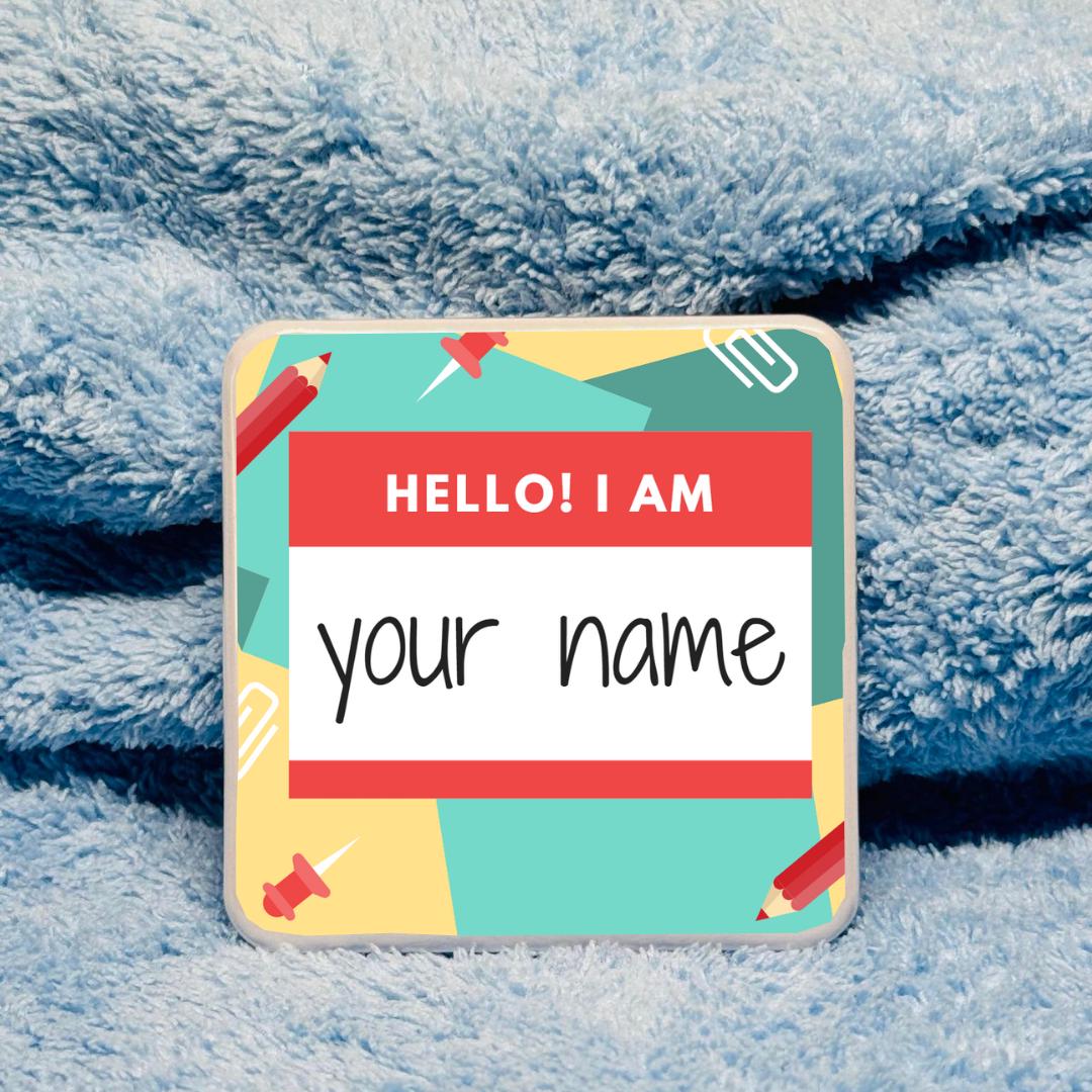 Customized Square Badge Name Tags / Refrigerator Magnets Durable ...
