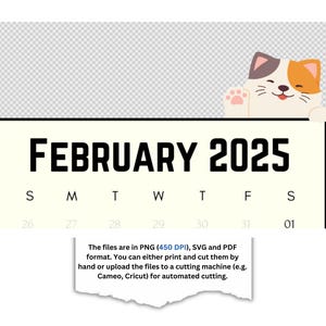 2025-2026 Printable Peeking Cats Calendar | Fun & Colorful Kitten ...