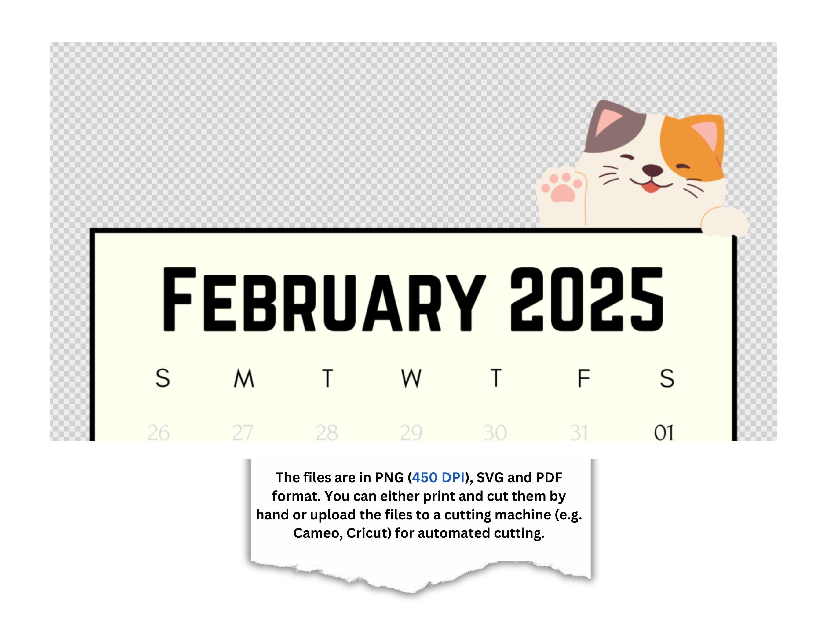 2025-2026 Printable Peeking Cats Calendar | Fun & Colorful Kitten ...
