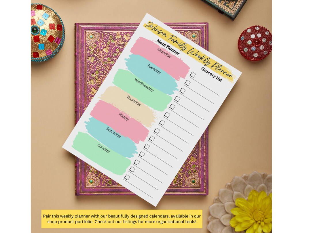 Editable Weekly Planner | Canva Template | Pastel Paint Strokes ...