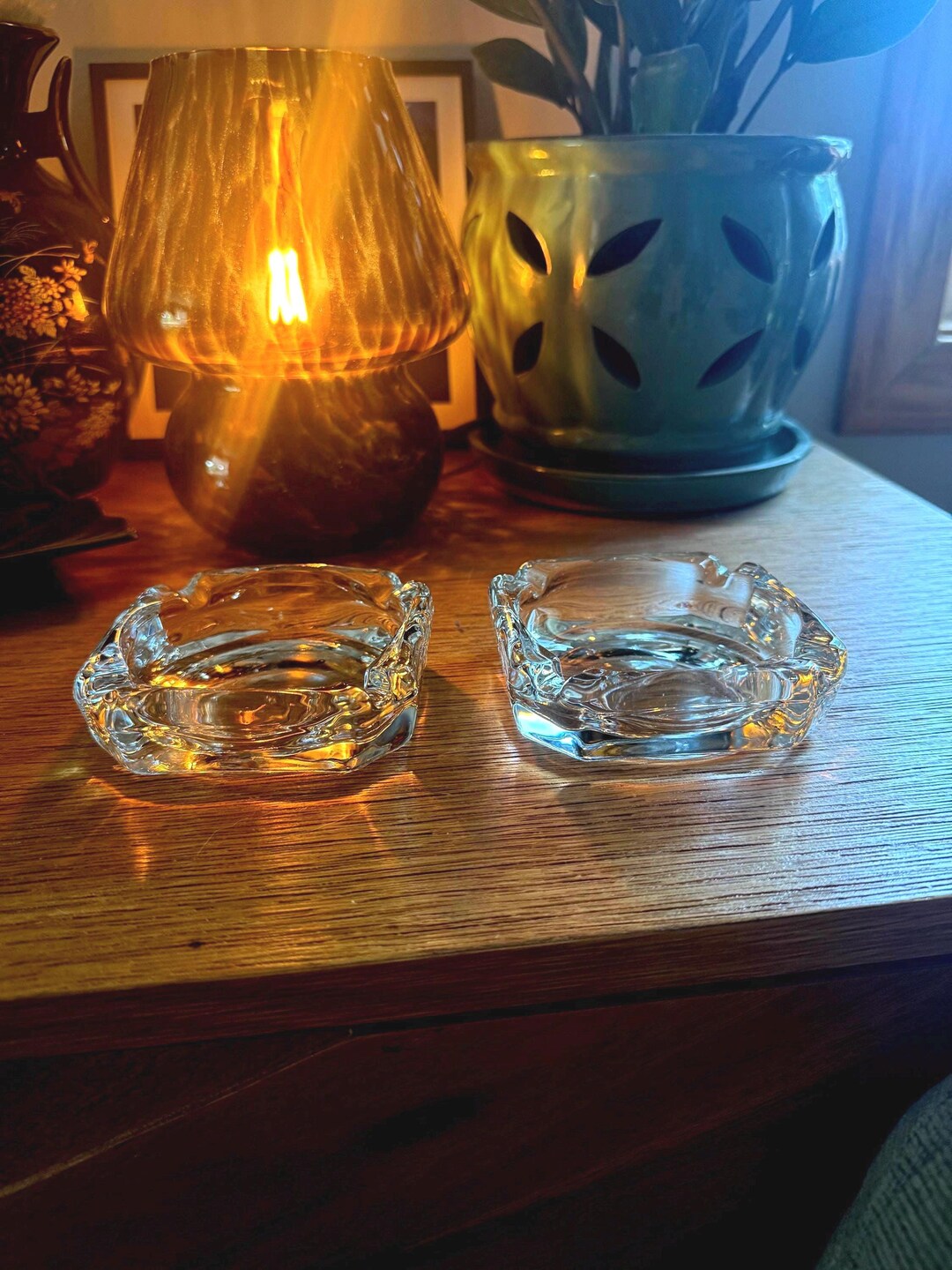 Glass Ashtray Set of 2 - Etsy