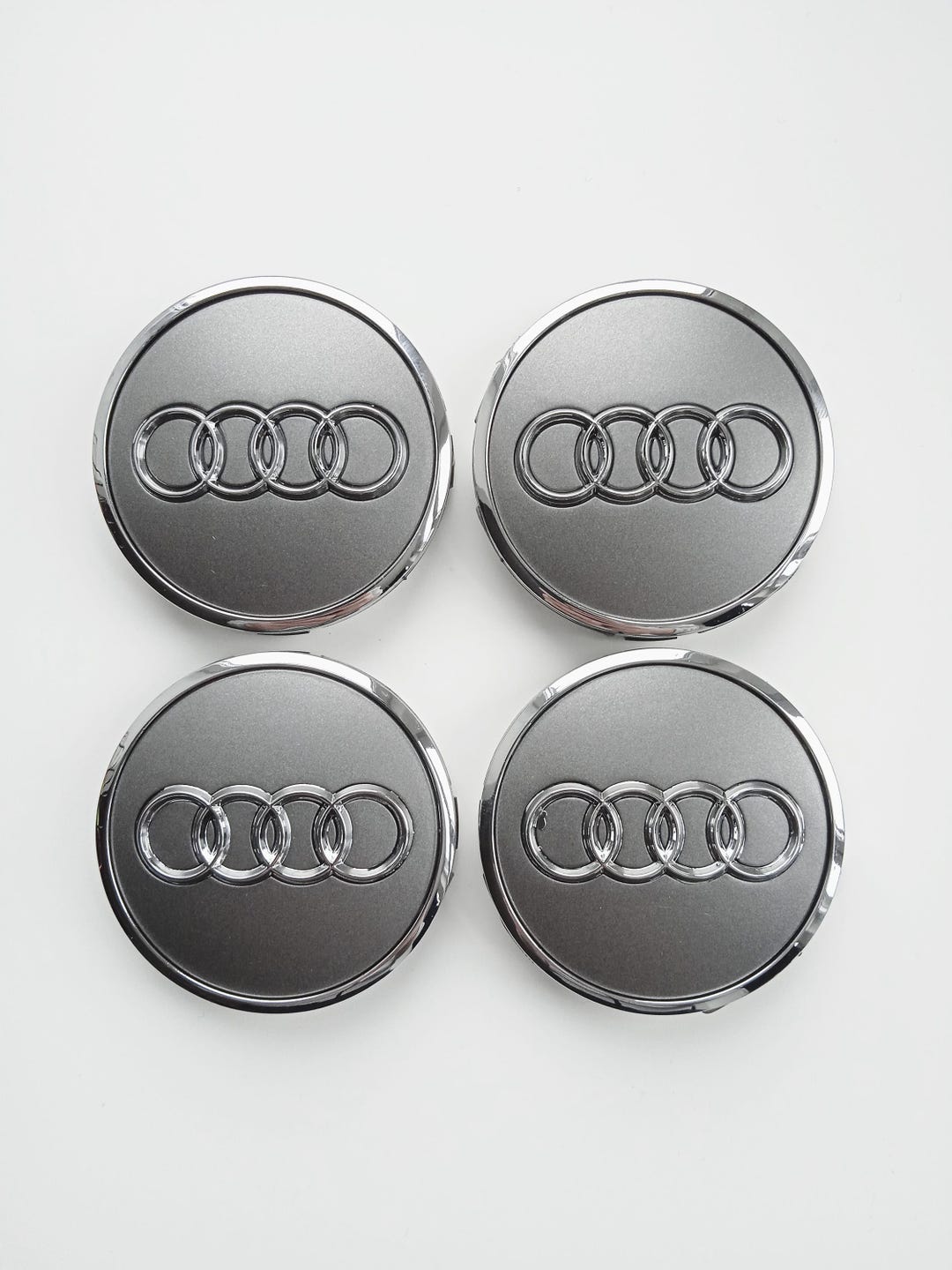 PREOWNED Wheel Center Caps, 61mm for Audi Alloy Wheels, Hub Caps, Grey ...