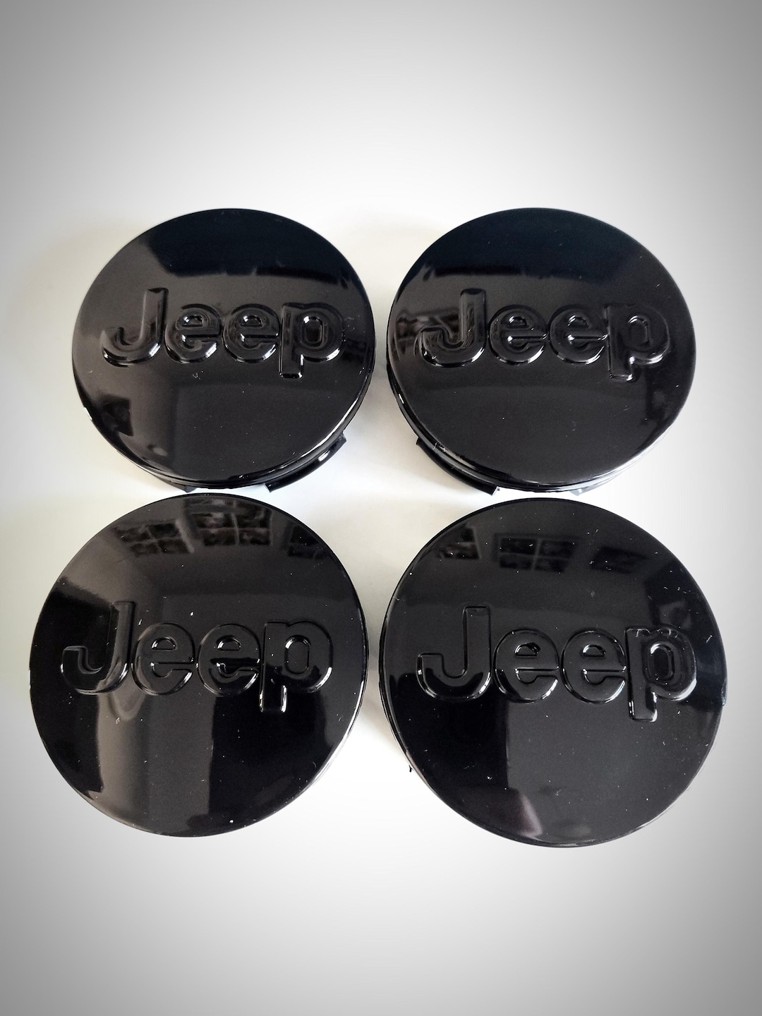 Preowned Wheel Center Caps, 63mm for JEEP Alloy Wheels, Hub Caps, Black ...