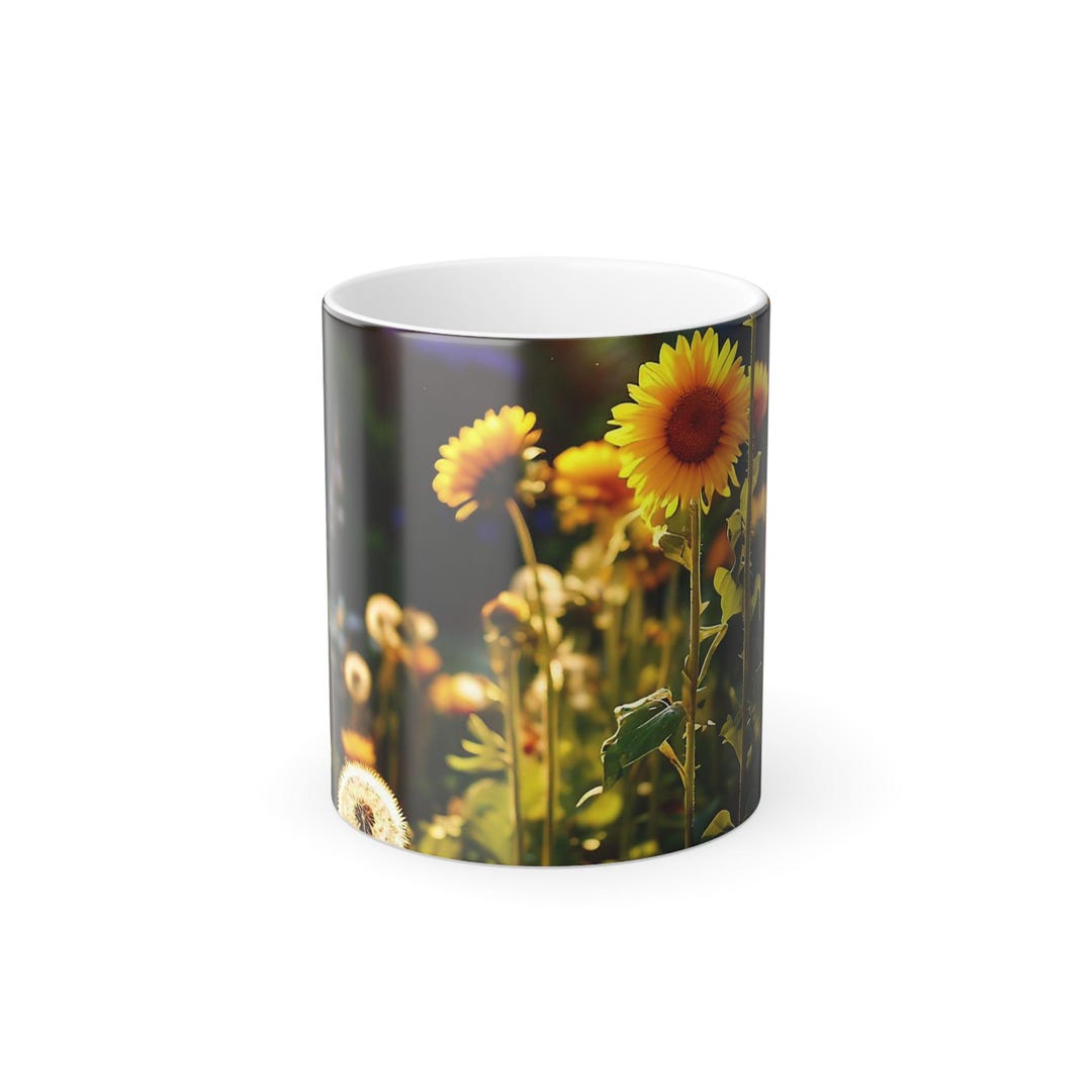 Mug, Color-changing Coffee Cup, Heat Sensitive Floral Design, Unique ...