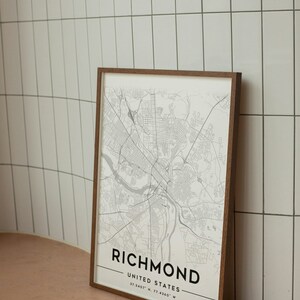 Richmond VA Map Print, Richmond USA Map Art Poster, Map Print, City ...