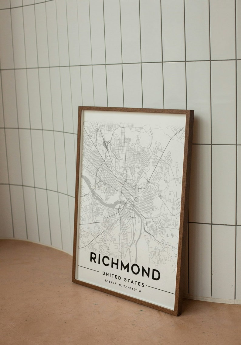 Richmond VA Map Print, Richmond USA Map Art Poster, Map Print, City ...