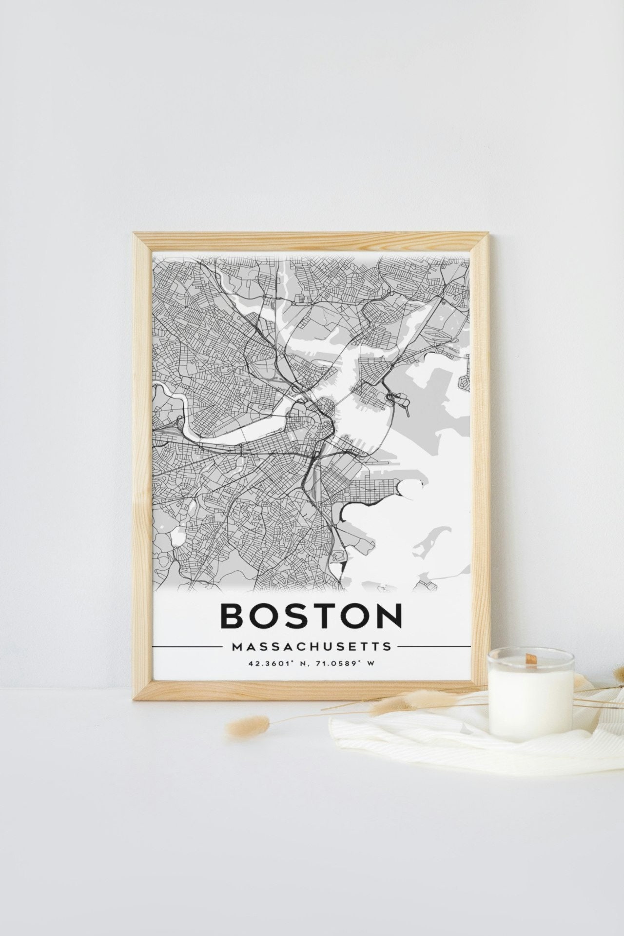 Boston MA Map Print, City Map Print, City Map Art, Boston Map Print ...