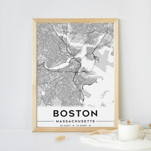Boston MA Map Print, City Map Print, City Map Art, Boston Map Print ...