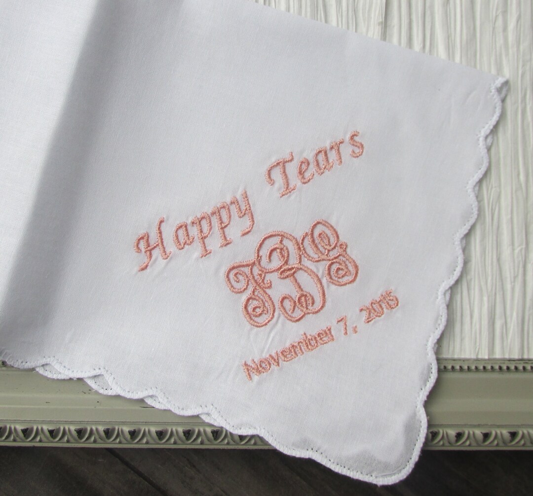 Monogrammed Bridesmaid Wedding Hankie-bridal Party Gift-personalized ...