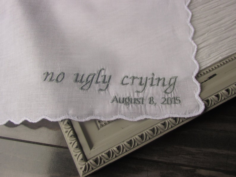 One-no Ugly Crying Bridesmaid Handkerchief With - Etsy