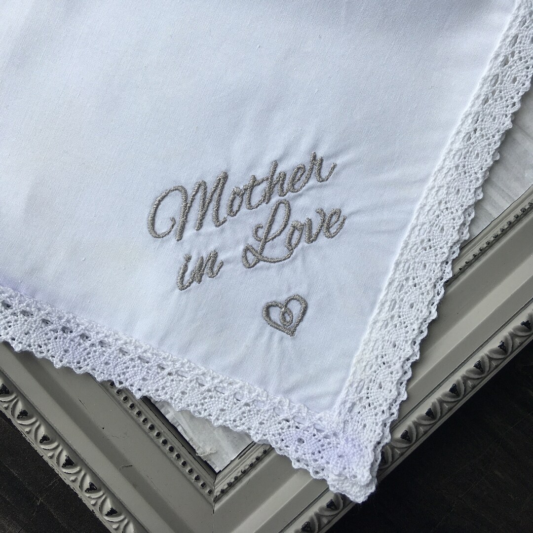 Mother in Love Embroidered Handkerchief Gift-mother in Law Wedding Gift ...