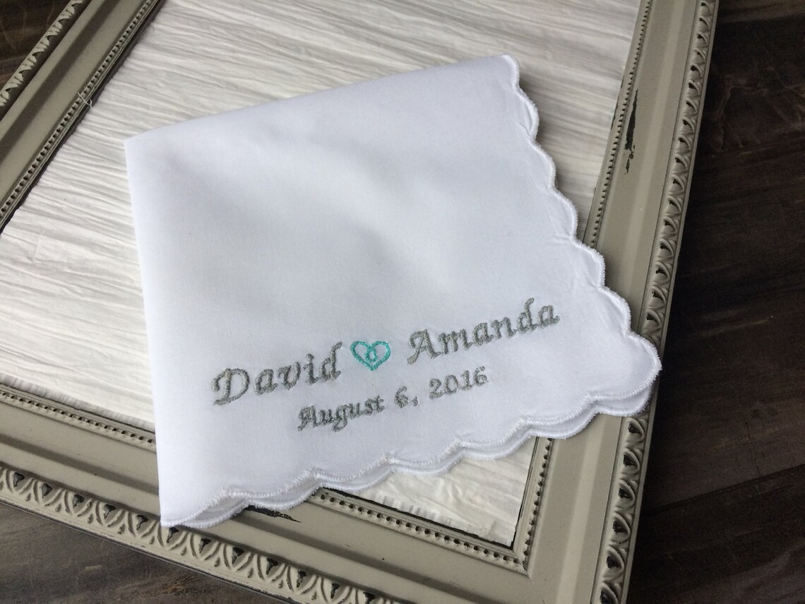 One Personalized Wedding Handkerchief-names and - Etsy