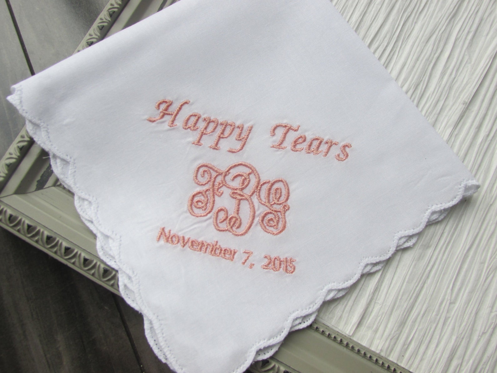 Monogrammed Bridesmaid Wedding Hankie-bridal Party Gift-personalized ...