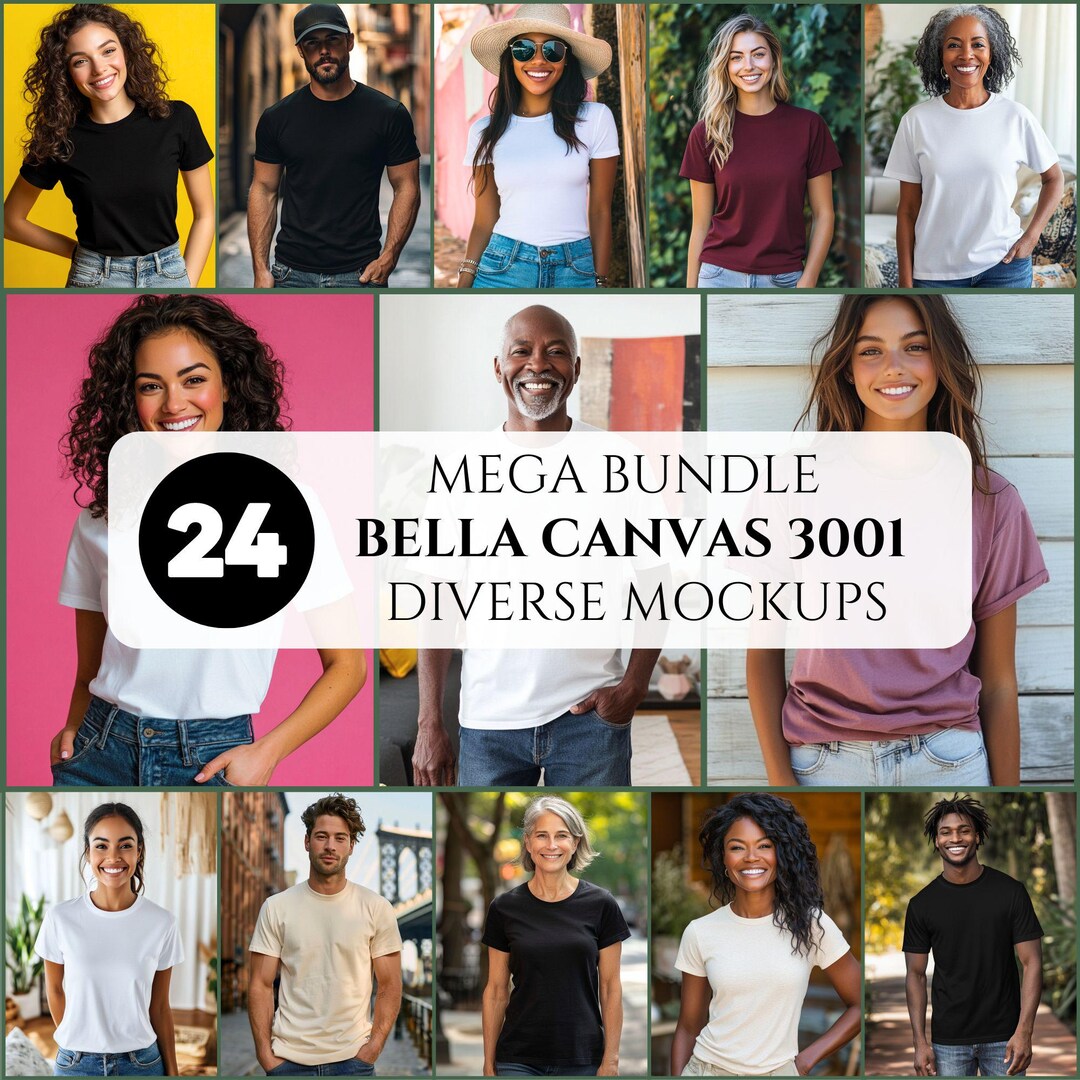 Bella Canvas Mega Mockup Bundle, BC 3001 Mock-up Bundle, 3001 T-shirt ...