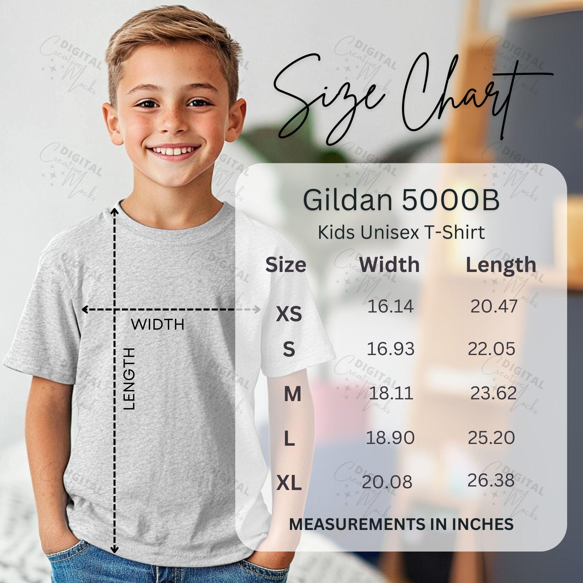 Gildan 5000B Kids Size Chart Kids T-shirt Size Chart Kid Gildan Size Chart 5000B Boy Size Chart ...