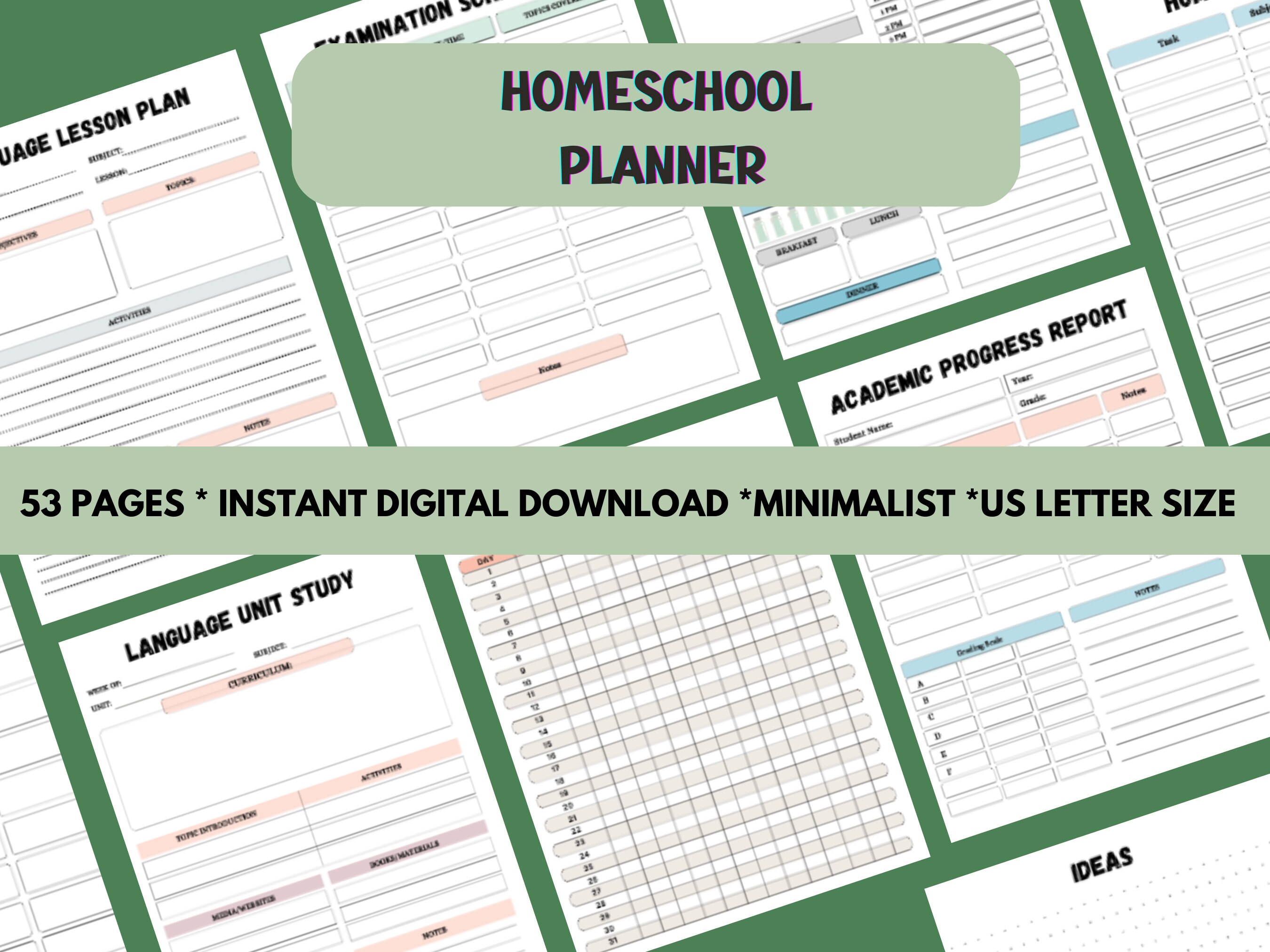 2024 2025 Homeschool Planner 53-page Printable Planner Goals, Lesson ...