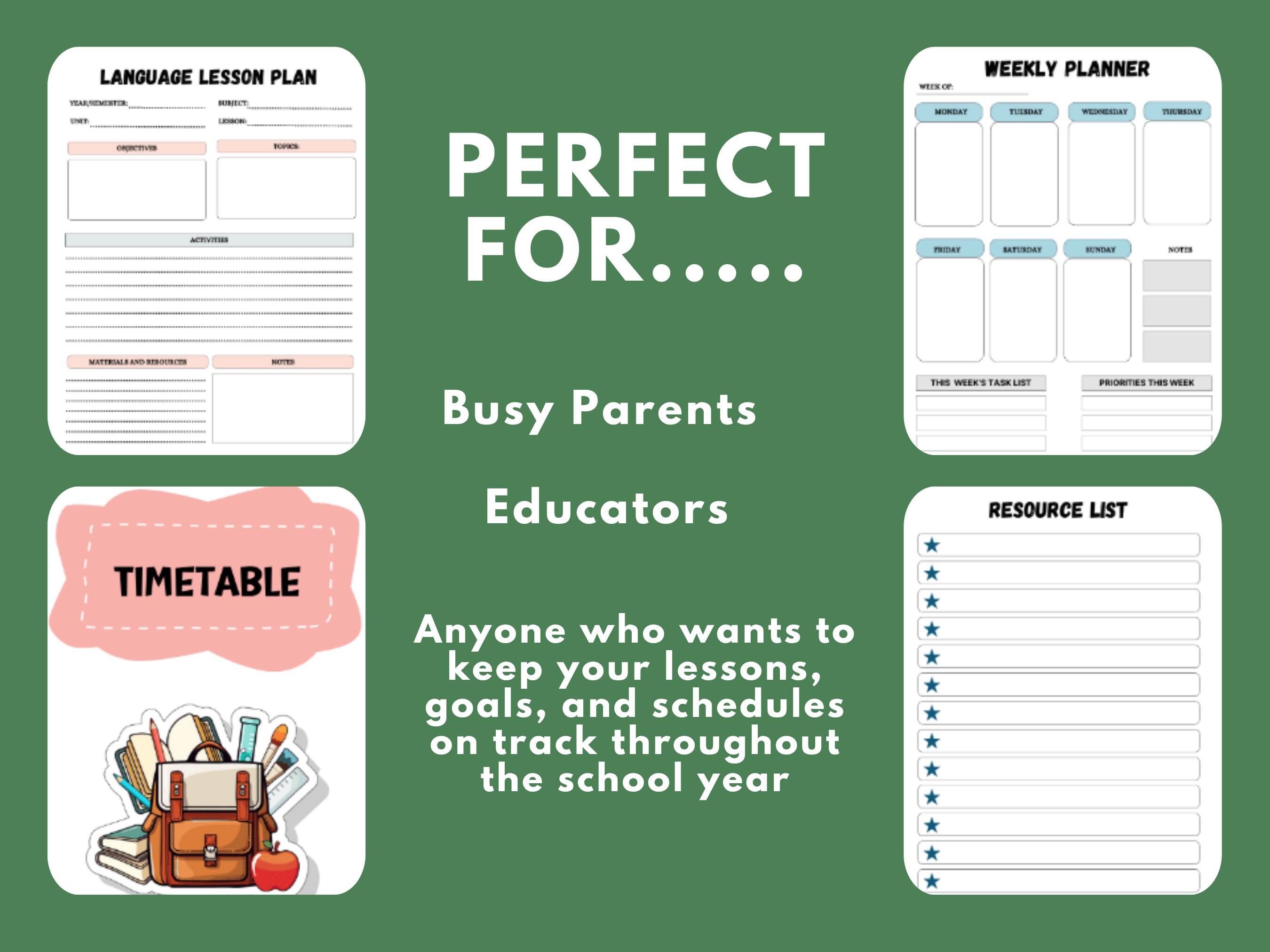 2024 2025 Homeschool Planner 53-page Printable Planner Goals, Lesson ...