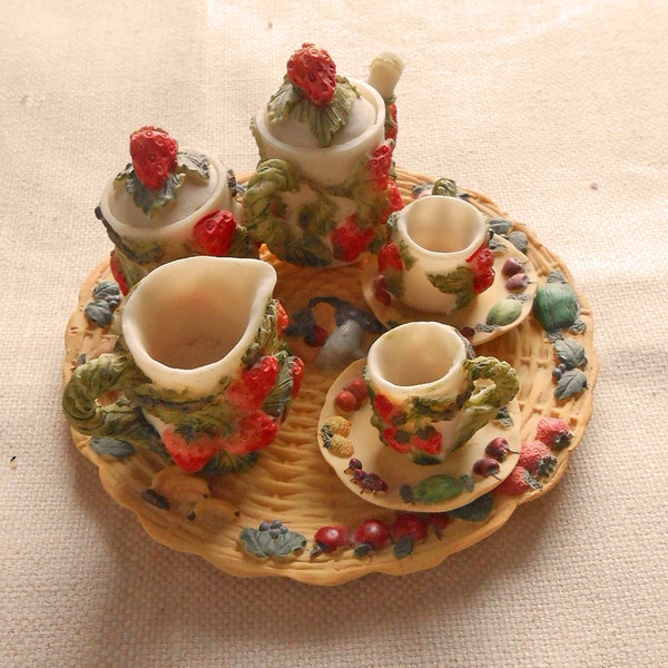 Strawberry Tea Set - Etsy