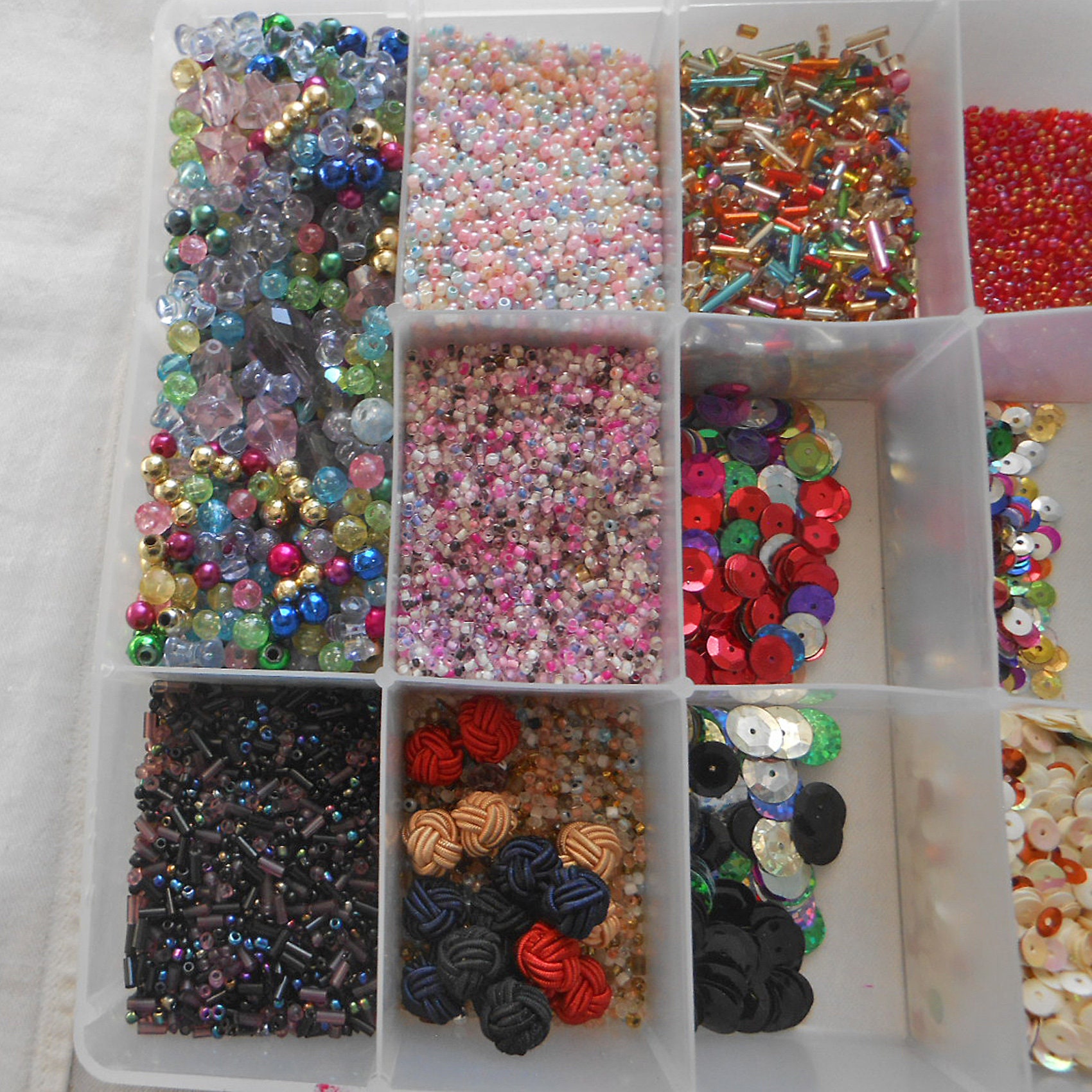 Big Craft BEAD LOT Mixed Shapes Colors Sizes Sequins Stars Round Oblong ...