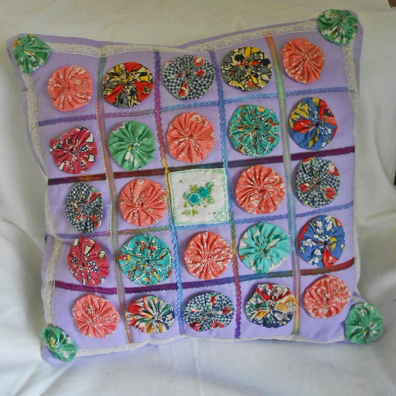 Yo Yo Pillow - Etsy