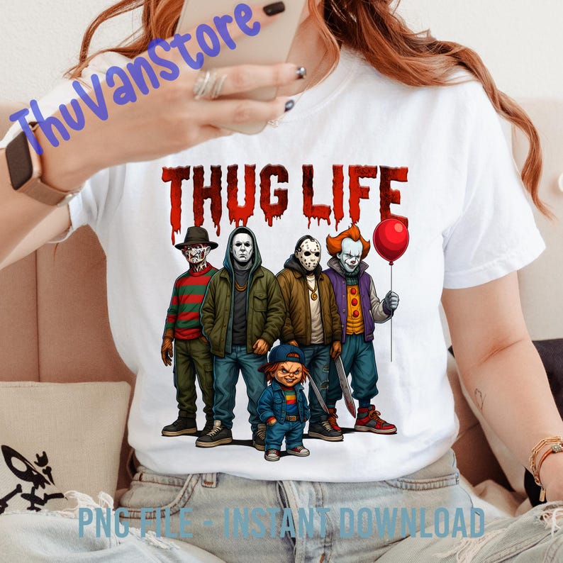 Halloween Thug Life Horror Character Png, Horror Killer Png, Vintage ...
