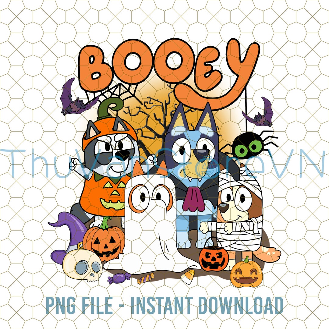 Booey Blueyy Family Halloween Png, Spooky Blueyy Png, Blue Dog ...