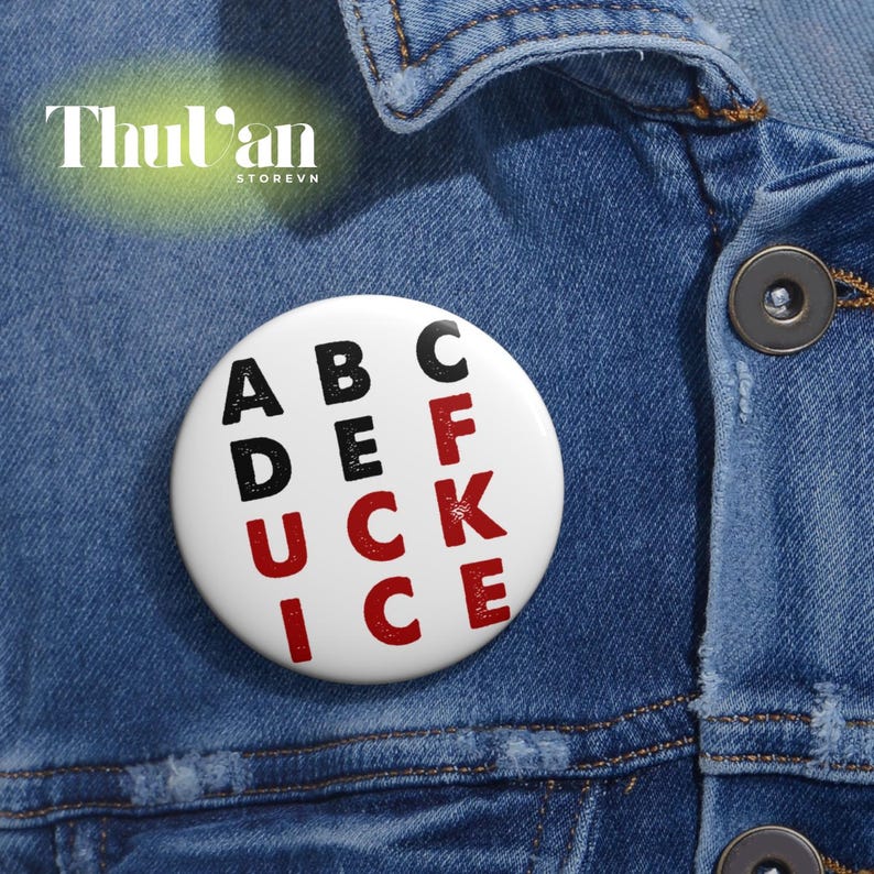 ABCD F*ck ICE Pin Button, Anti Ice, Abolish Ice, Political Activist ...