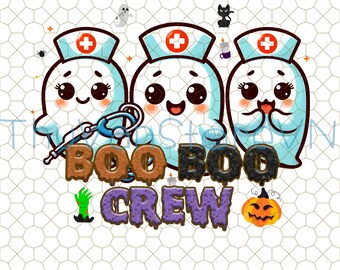Boo Boo Crew Spooky Nurse Halloween Png, Nurse Crew Png, Ghost Nurse ...