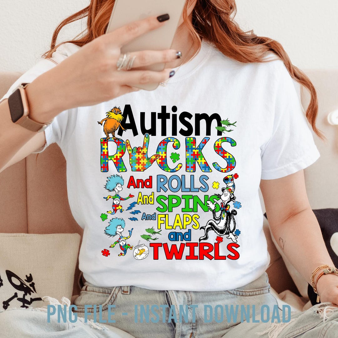 Autism Rocks and Rolls Png, Dr Seuss Autism Awareness Png, Autism Dr ...