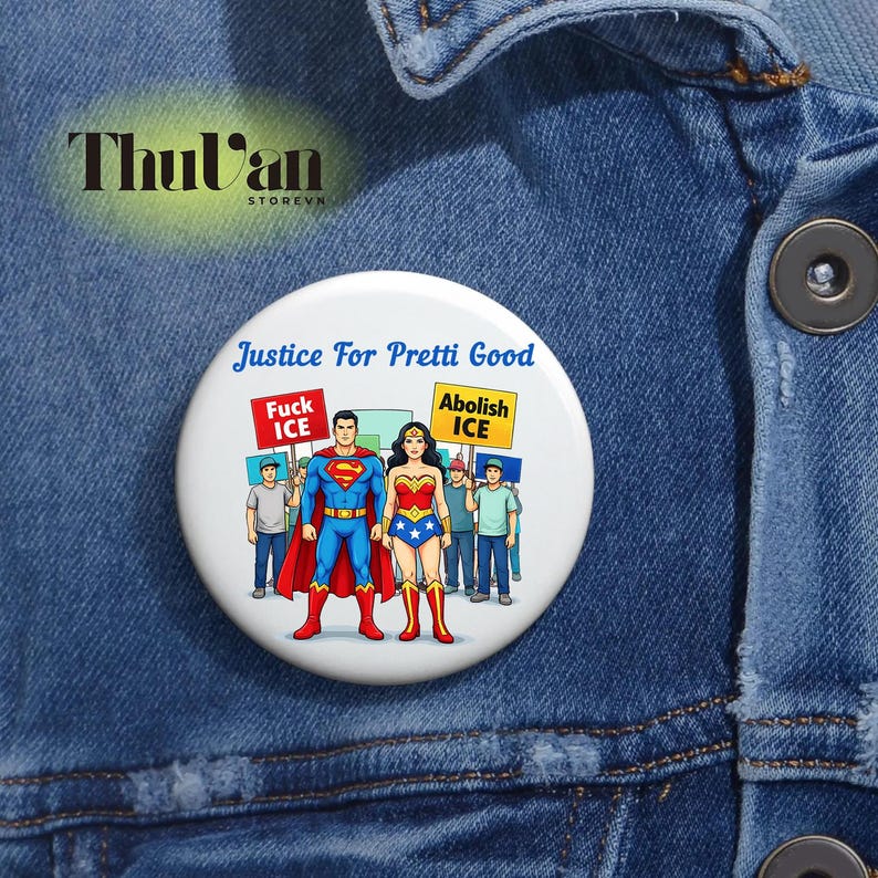 Justice for Pretti Good Hero Pin Button, Alex Pretti Renee Good ...