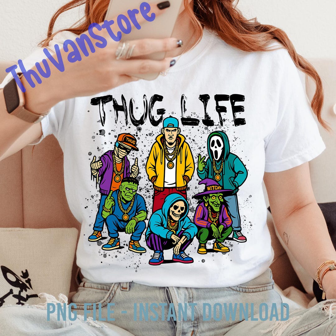 Thug Life Horror Halloween Png, Halloween Thug Life Shirt, Horror Png ...