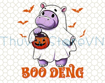 Boo Deng Baby Hippo Halloween Png, Moo Deng Shirt Png, Cute Baby Hippo ...