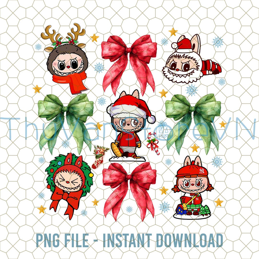 Coquette Bow Labubu Christmas Png, Labubu Monster Png, Labubu Monster ...